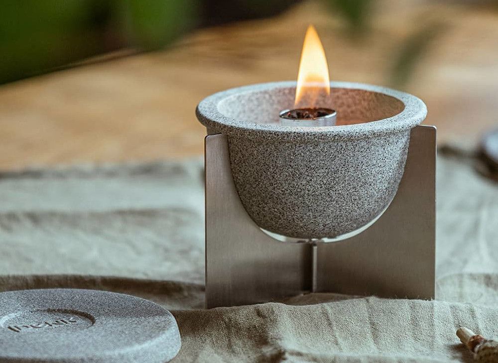 DENK Keramik Schmelzfeuer Indoor M Granicium mit Fuß aus Edelstahl ...